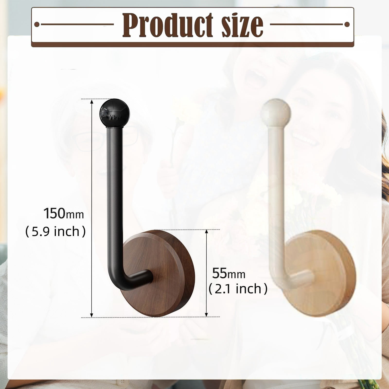 3 Pack Wood Curtain Holdbacks No Drill Adhesive Curtain Tiebacks for ...
