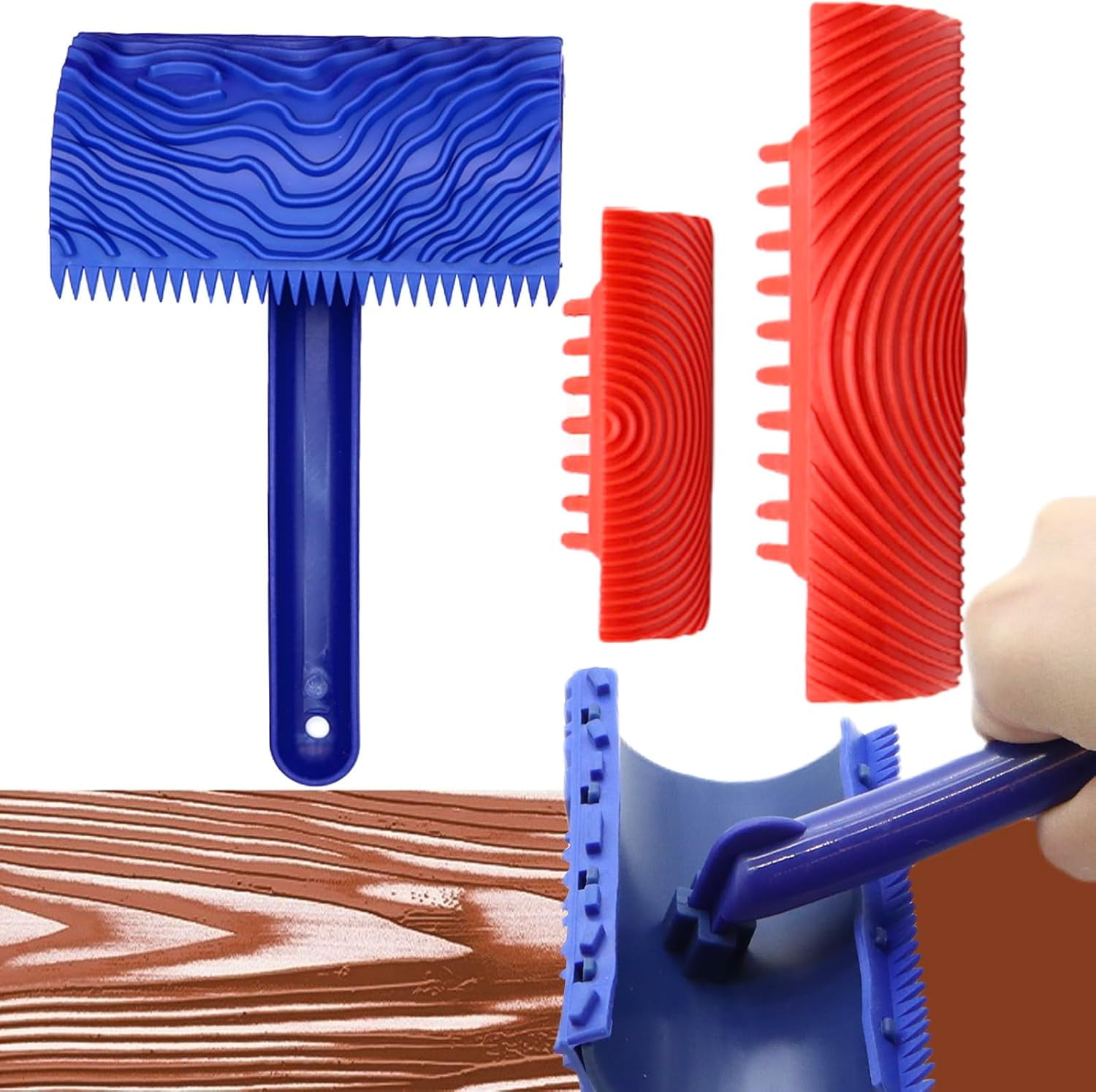 3 Pack Wood Grain Tool -Natural Woodgrain Maker for Decorative Painting ...