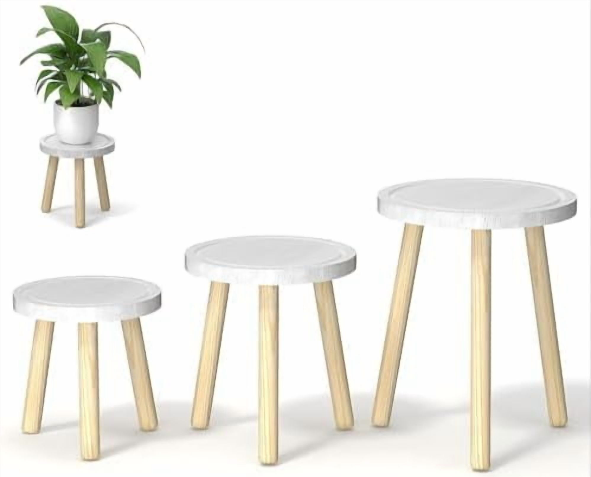 3-Pack Wood Plant Stands Indoor, Single Plant Stand for 6-12 Inch Pots ...