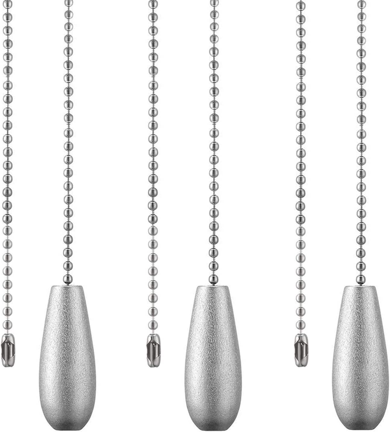 3 Pack Wooden Copper Ceiling Fan Pull Chains Extension Silver Color ...