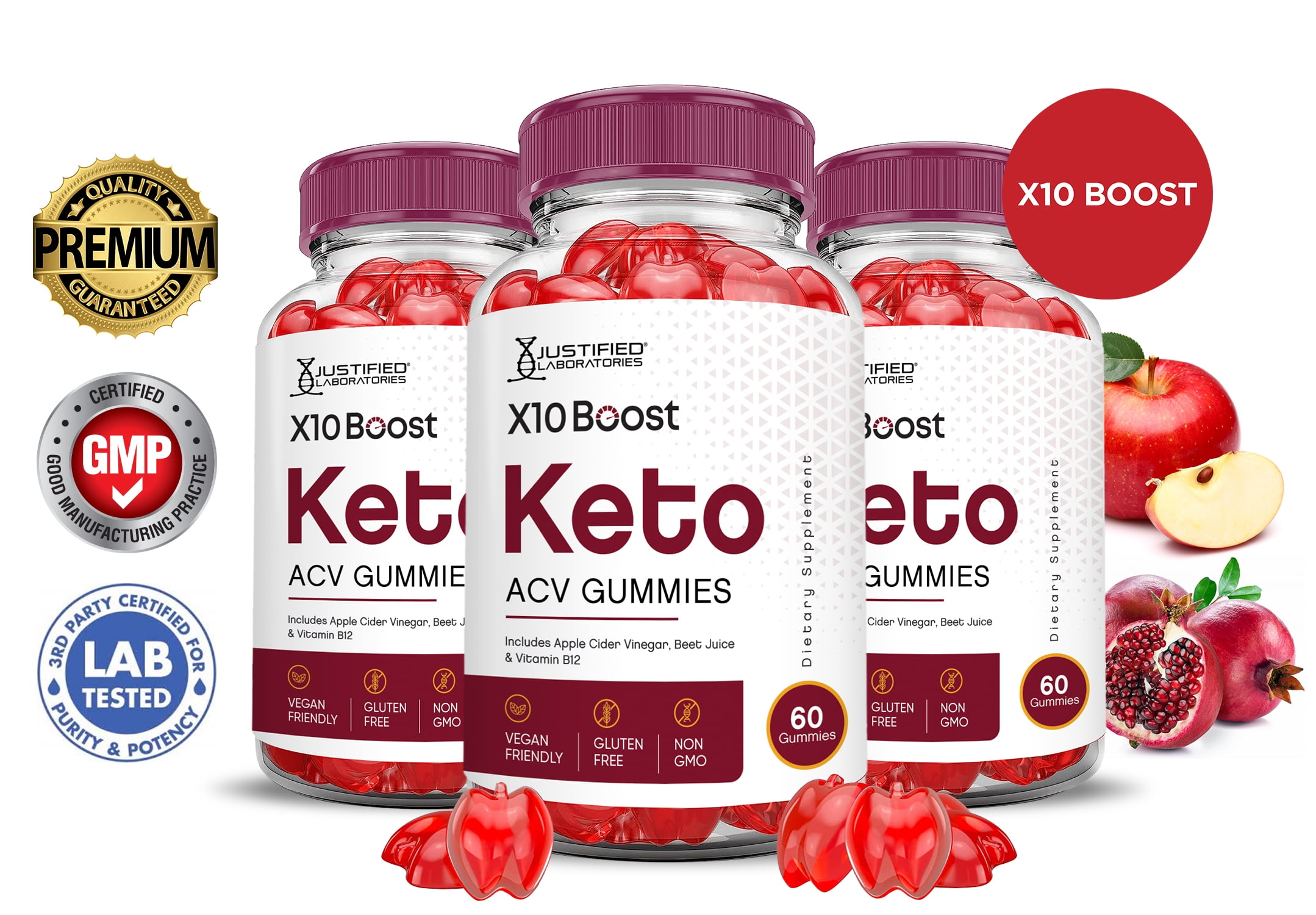 (3 Pack) X10 Boost Keto ACV Gummies 1000MG Dietary Supplement 180 ...