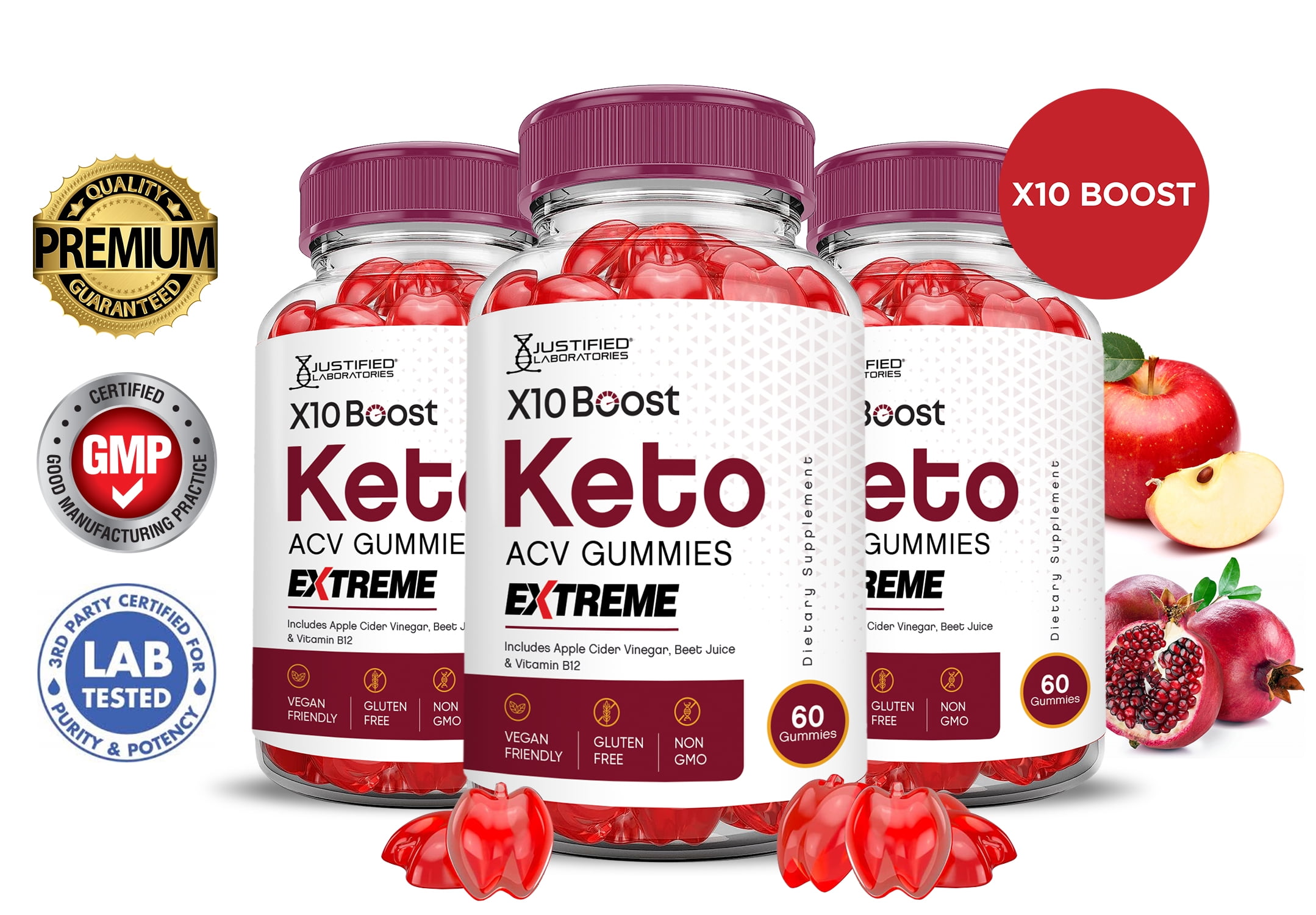 (3 Pack) X10 Boost Keto Extreme ACV Gummies 2000mg Dietary Supplement ...
