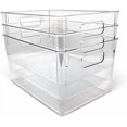 3-Pack XL Clear Storage Bins with Handles, Plastic Organizer for Office ...
