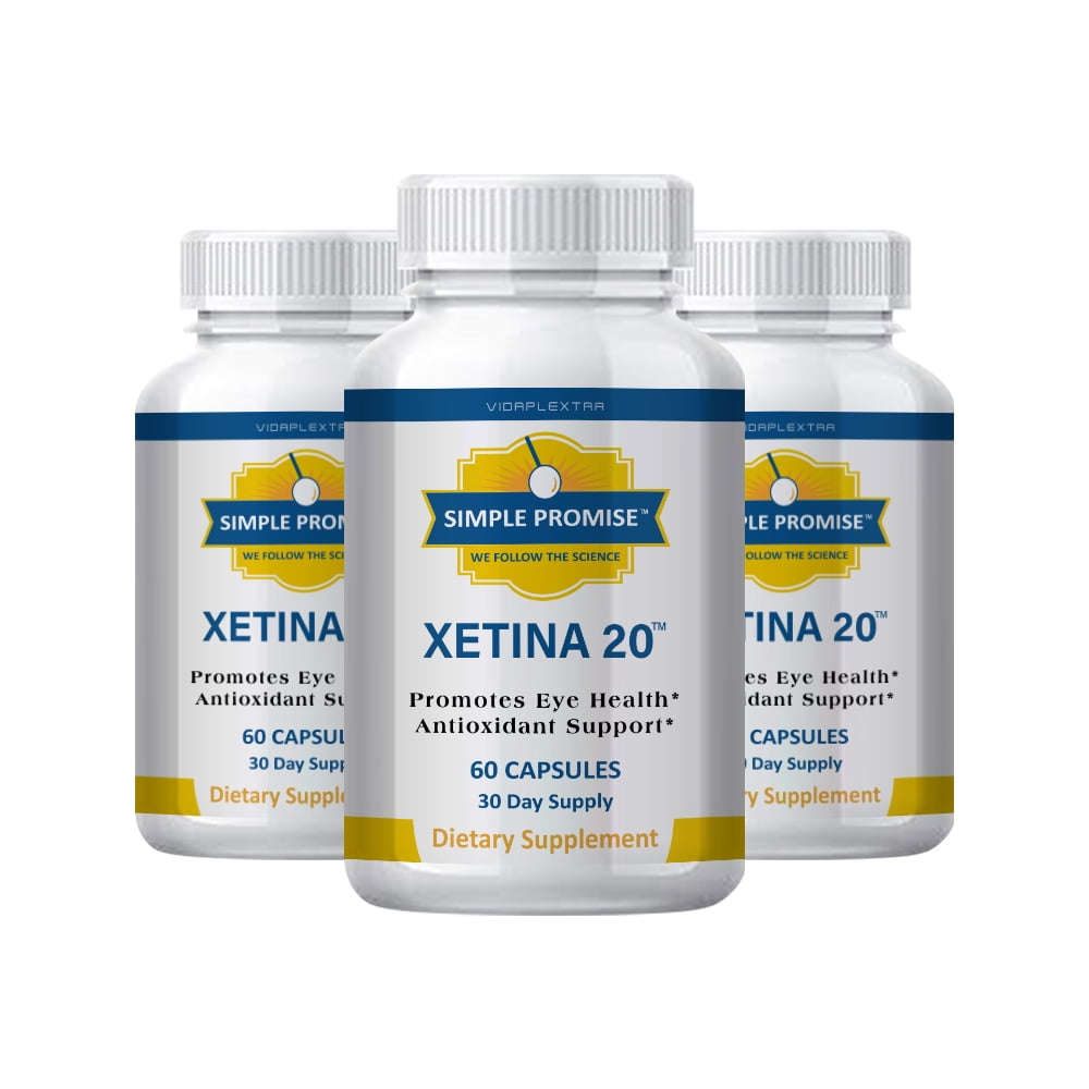 Simple Promise Xetina 20 Capsules - 3 Pack, Vision & Memory Support ...