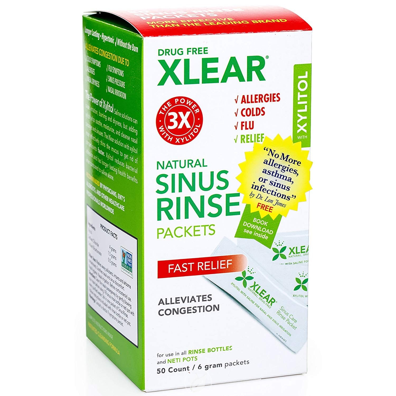 Xlear Sinus Nasal Rinse Powder, Neti Refill Solution (NetiXlear 6g ...