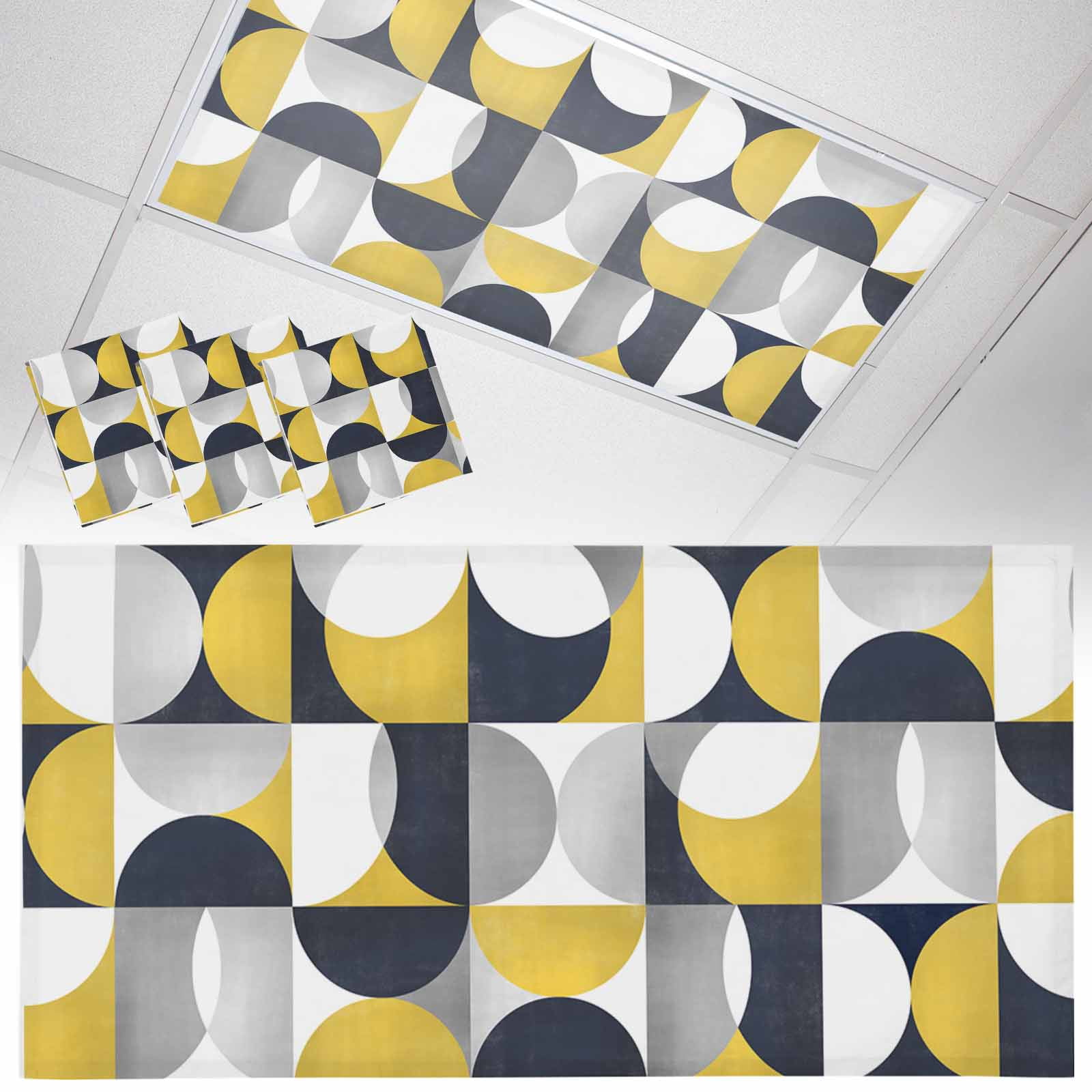 3 Pack Yellow Black Fluorescent Light Covers for Ceiling Lights Nordic ...
