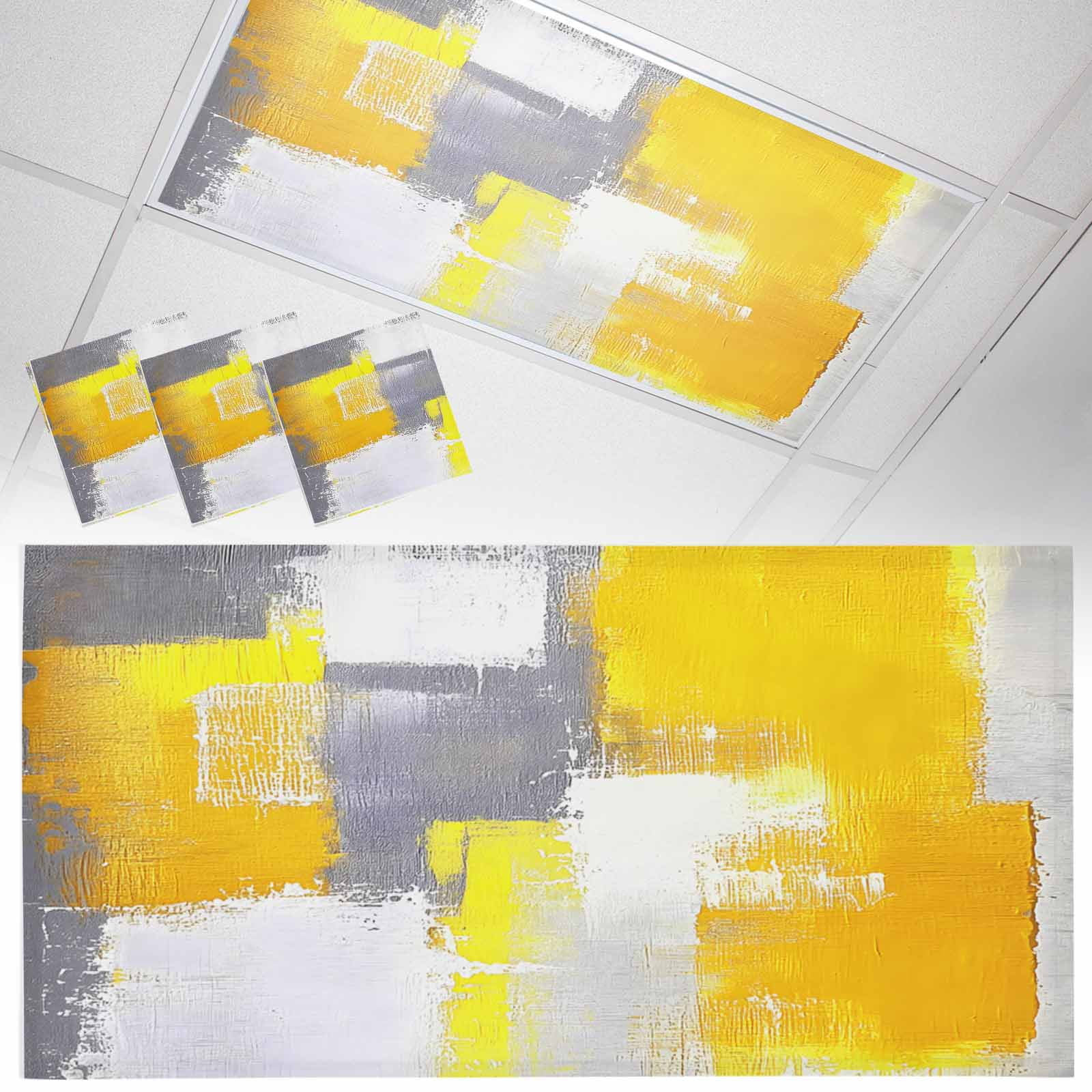 3 Pack Yellow Gray Fluorescent Light Covers for Ceiling Lights ...