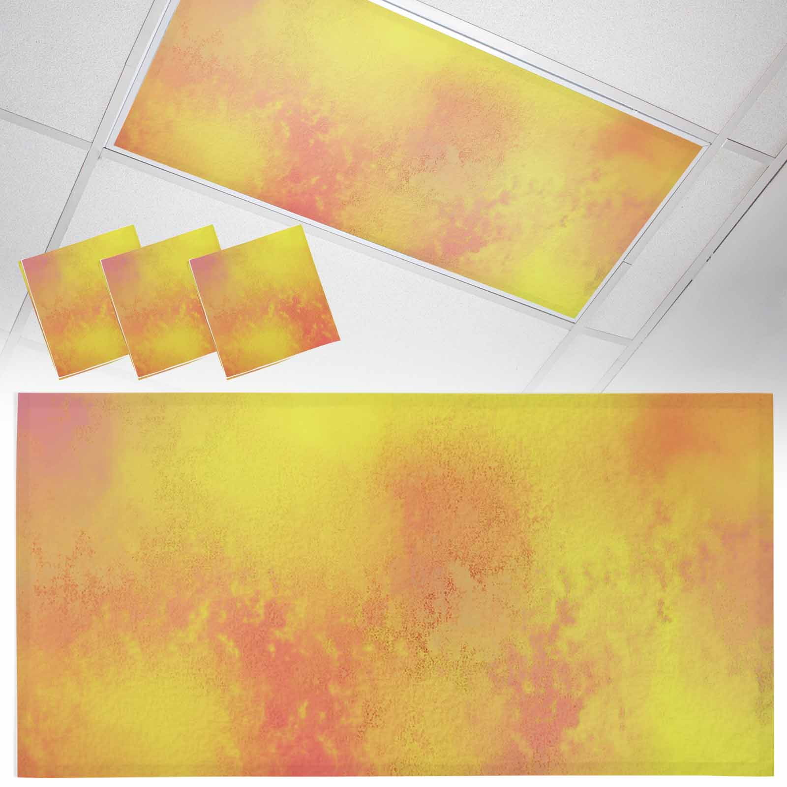 3 Pack Yellow Orange Gradient Fluorescent Light Covers for Ceiling ...