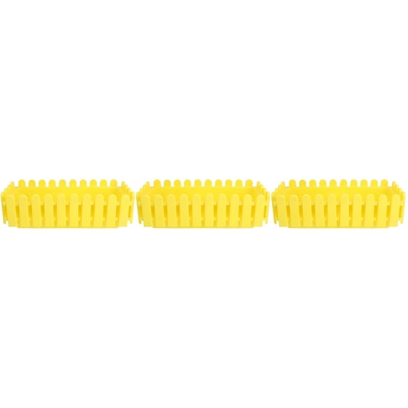 3 Pack Yellow Window Boxes Rectangular Plastic Fence Planter Shape ...