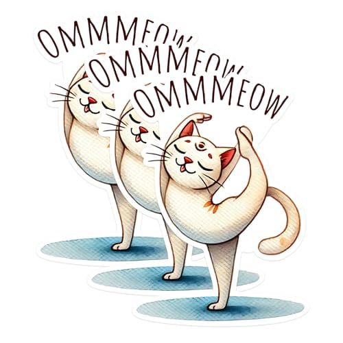 (3 Pack) Yoga Cat Decals - Funny Cat Meme - Cute Animal Laptop Decal ...