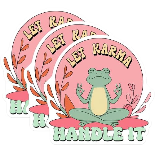 (3 Pack) Yoga Frog Decals - Let Karma Handle It Stickers - Laptop ...