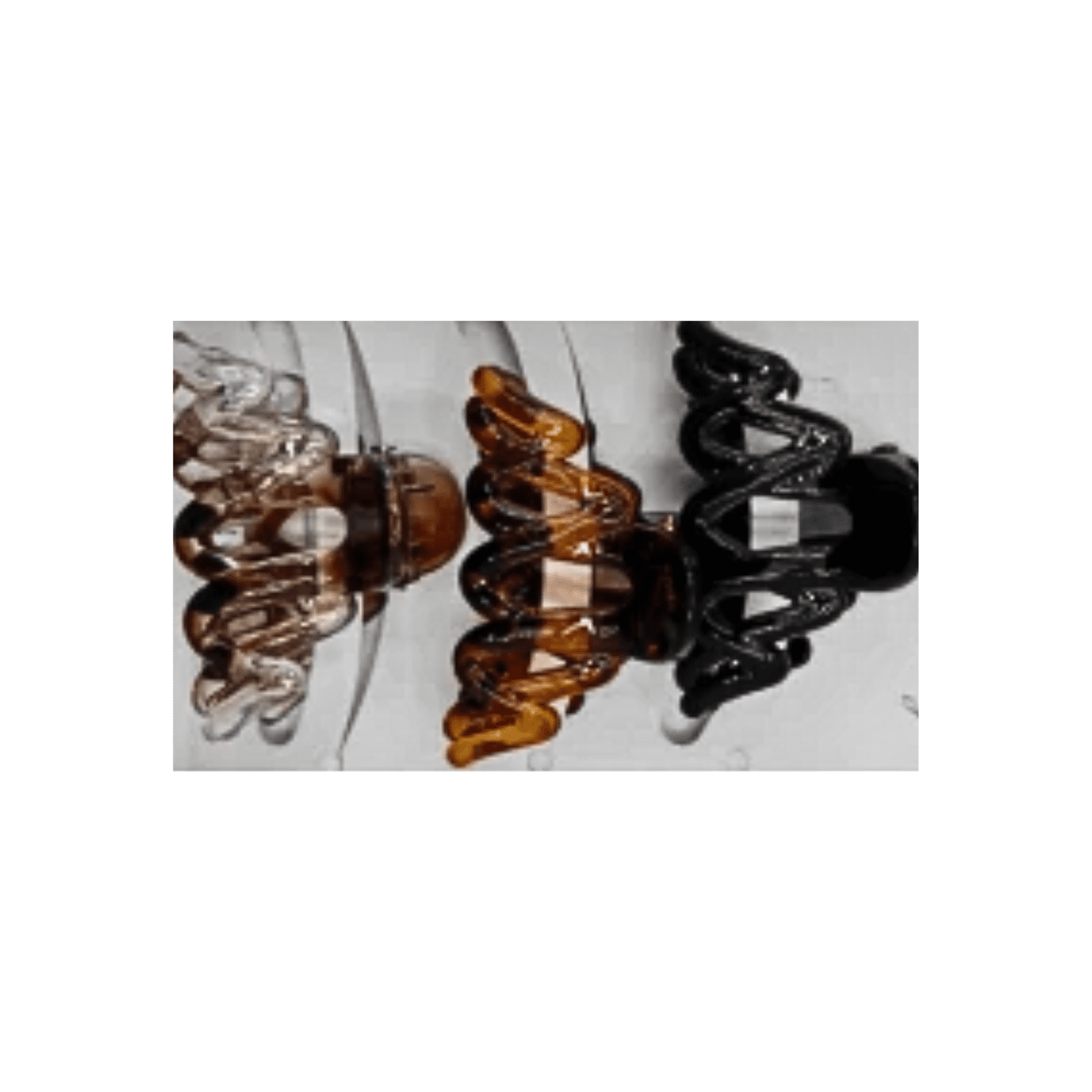 3-Pack Zigzag Small Grappling Hair Clips – Black, Amber & Clear ...