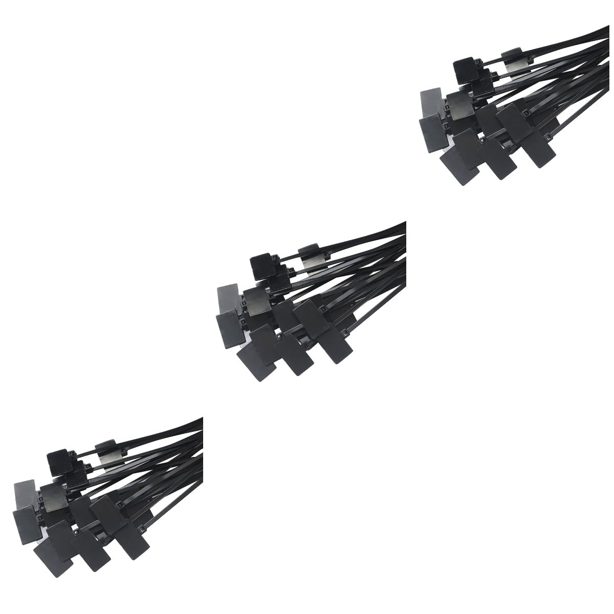 3 Pack Zip Tie Straps Cable Marker Ties with Labels Wire Zipper Black ...