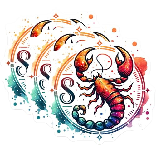 (3 Pack) Zodiac Sign Decals - Scorpio Art Decals - Astrology Stickers ...