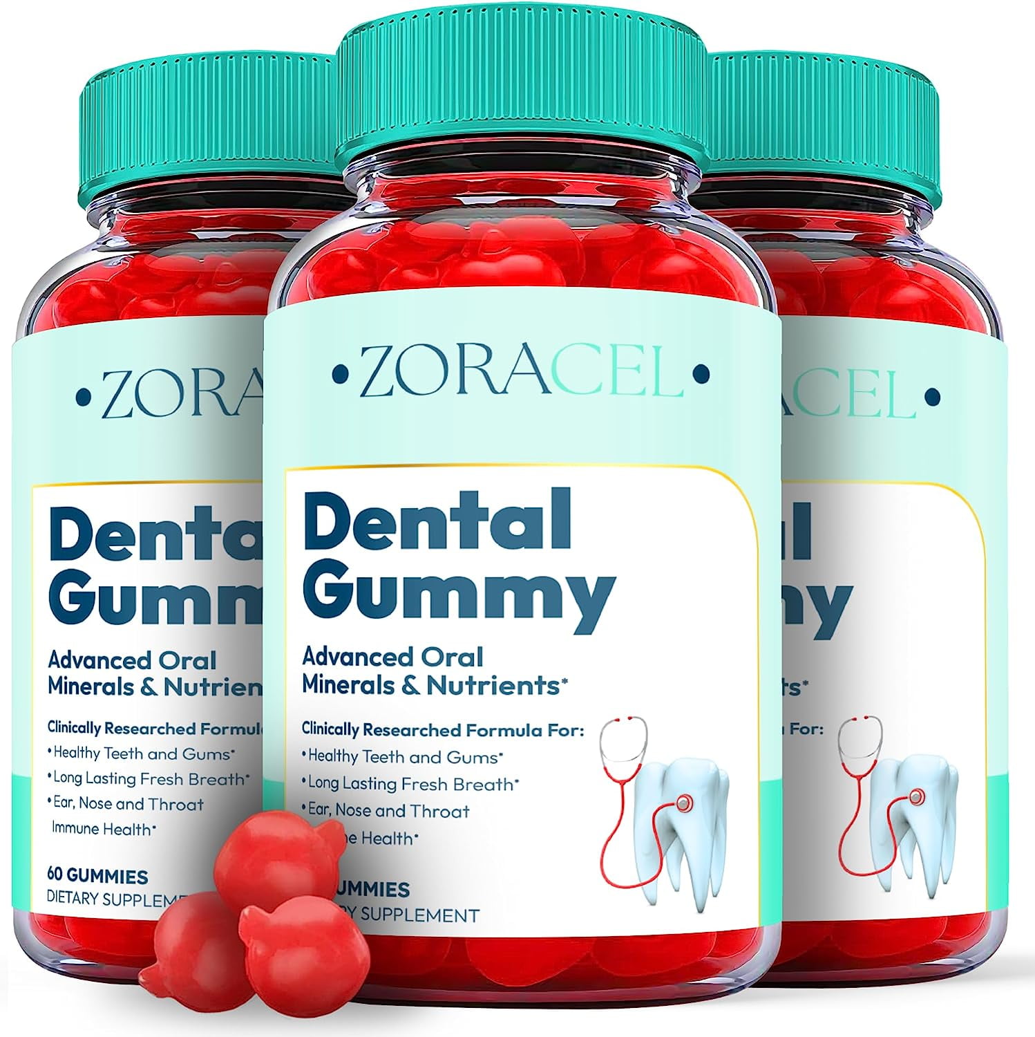 (3 Pack) Zoracel Dental Gummies - Advanced Oral Probiotics Formula for ...