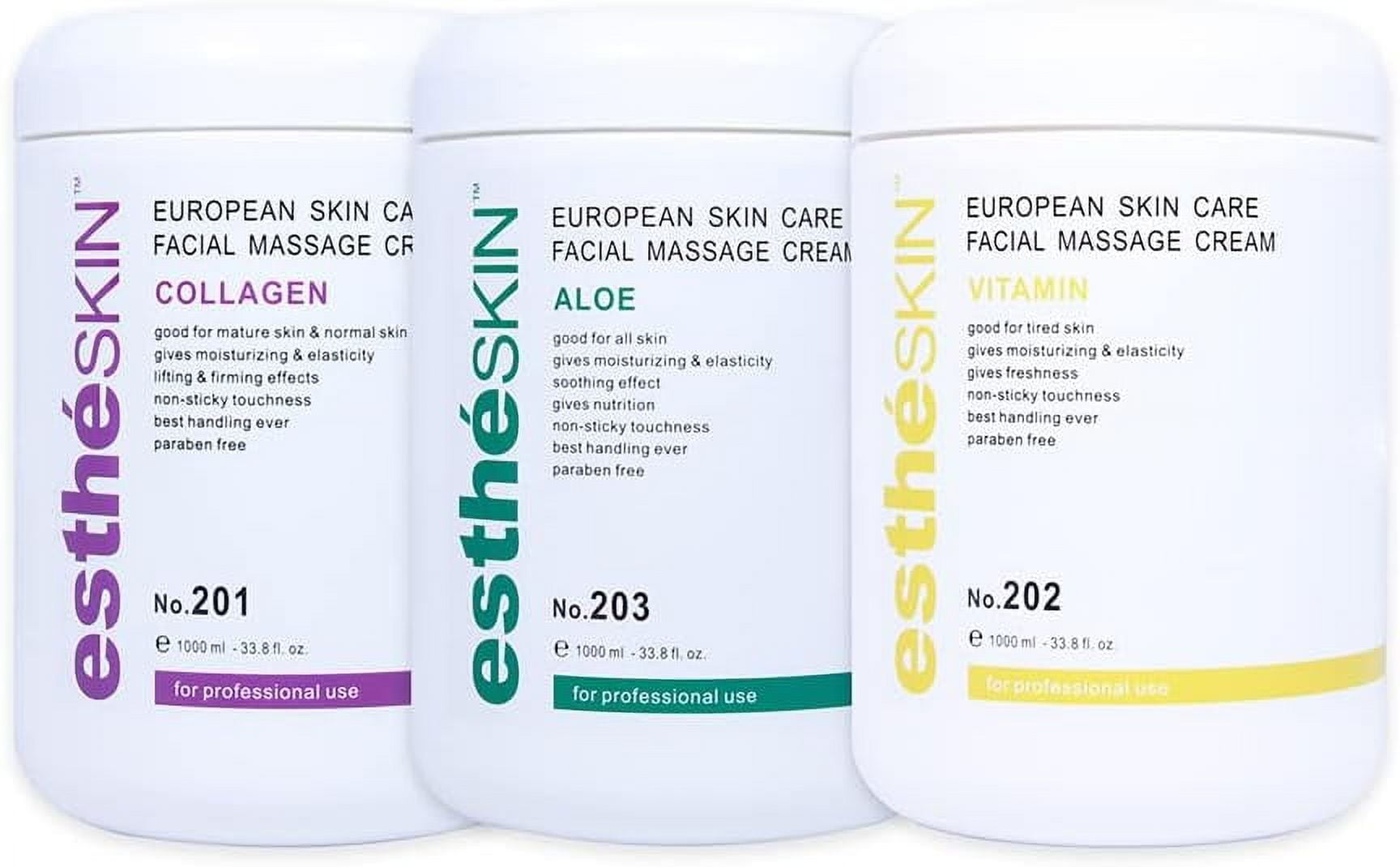 (3 Pack) estheSKIN Collagen Aloe Vitamin Facial Massage Cream for ...