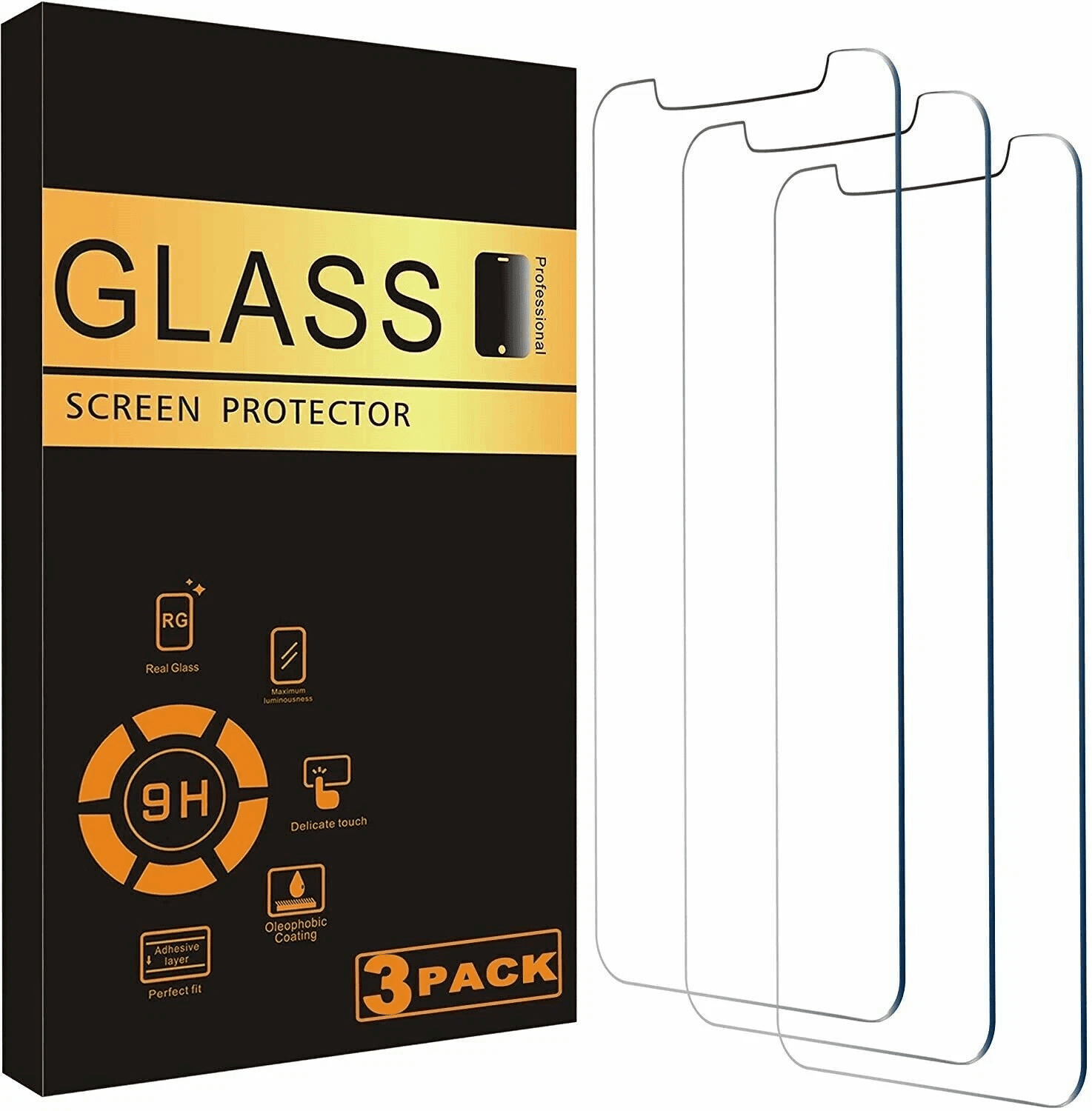 3-Pack for ( iPhone 17 Pro Max ) Tempered Glass Screen Protector, 9H ...
