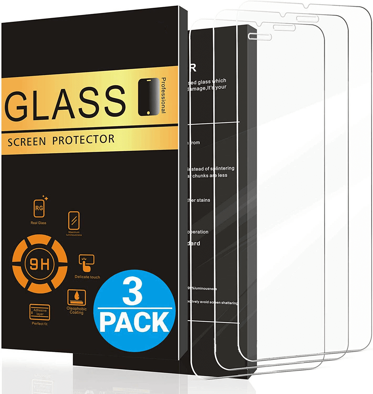 3-Pack for ( iPhone 7 Plus ) Premium Tempered Glass Screen Protector ...