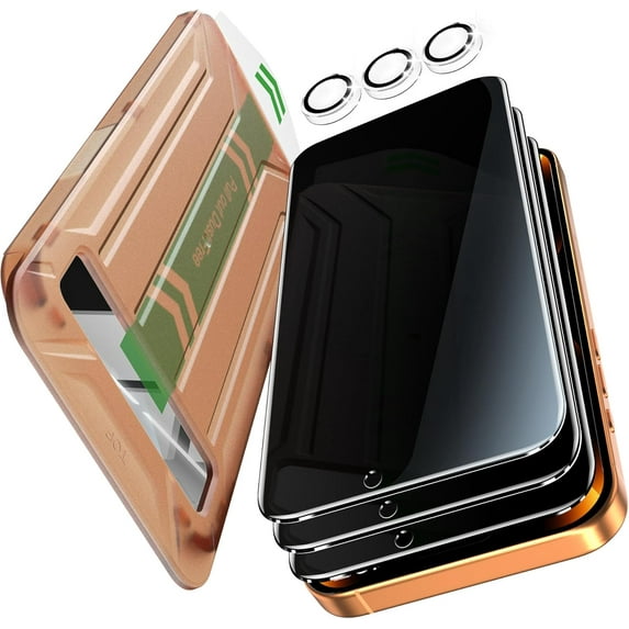 3 Pack for iPhone 17 Pro Max Privacy Screen Protector Tempered Glass ...