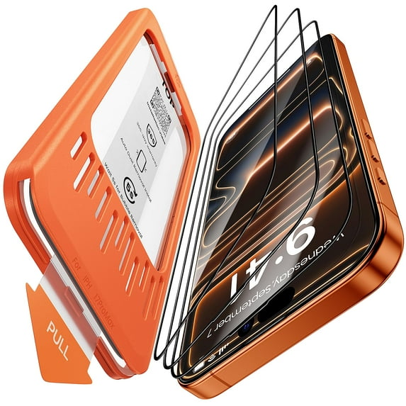 3-Pack for iPhone 17 Pro Max Screen Protector, 9H+ Tempered Glass ...