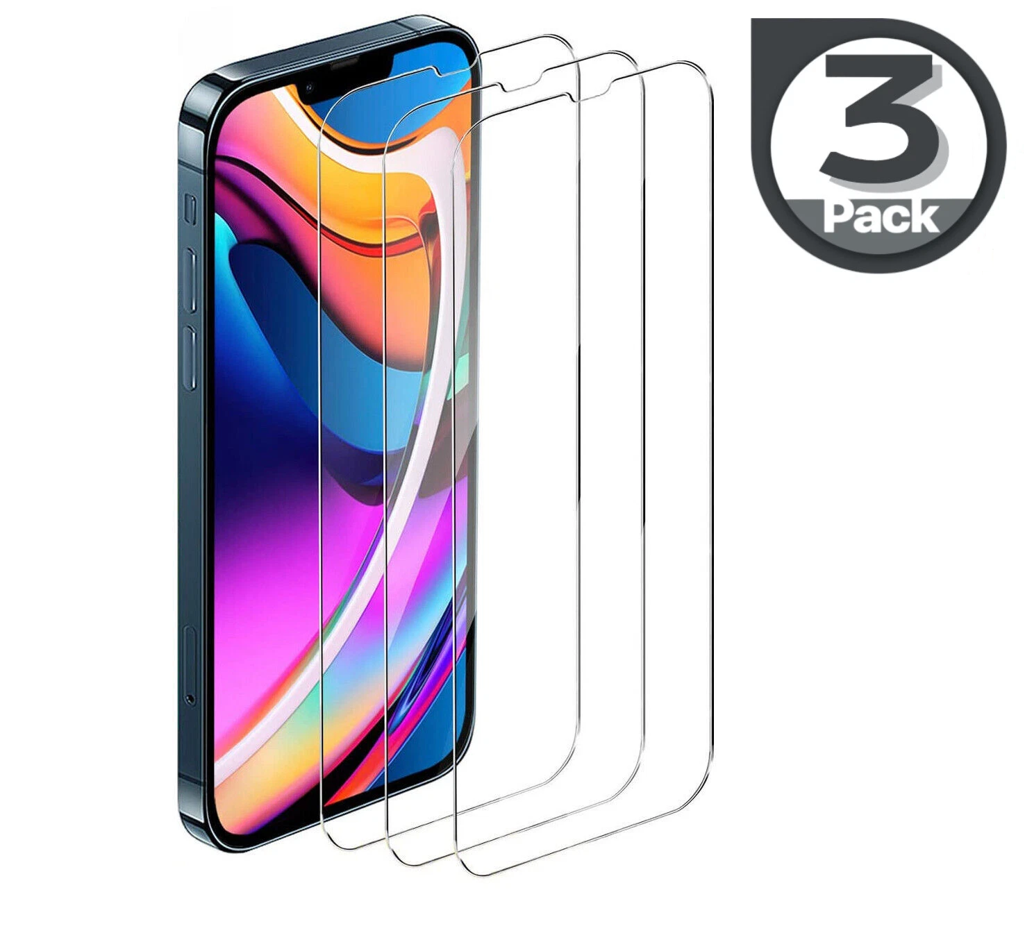3-Pack ( iPhone 8 ) Screen Protector Tempered Glass, Ultra-Thin Full ...