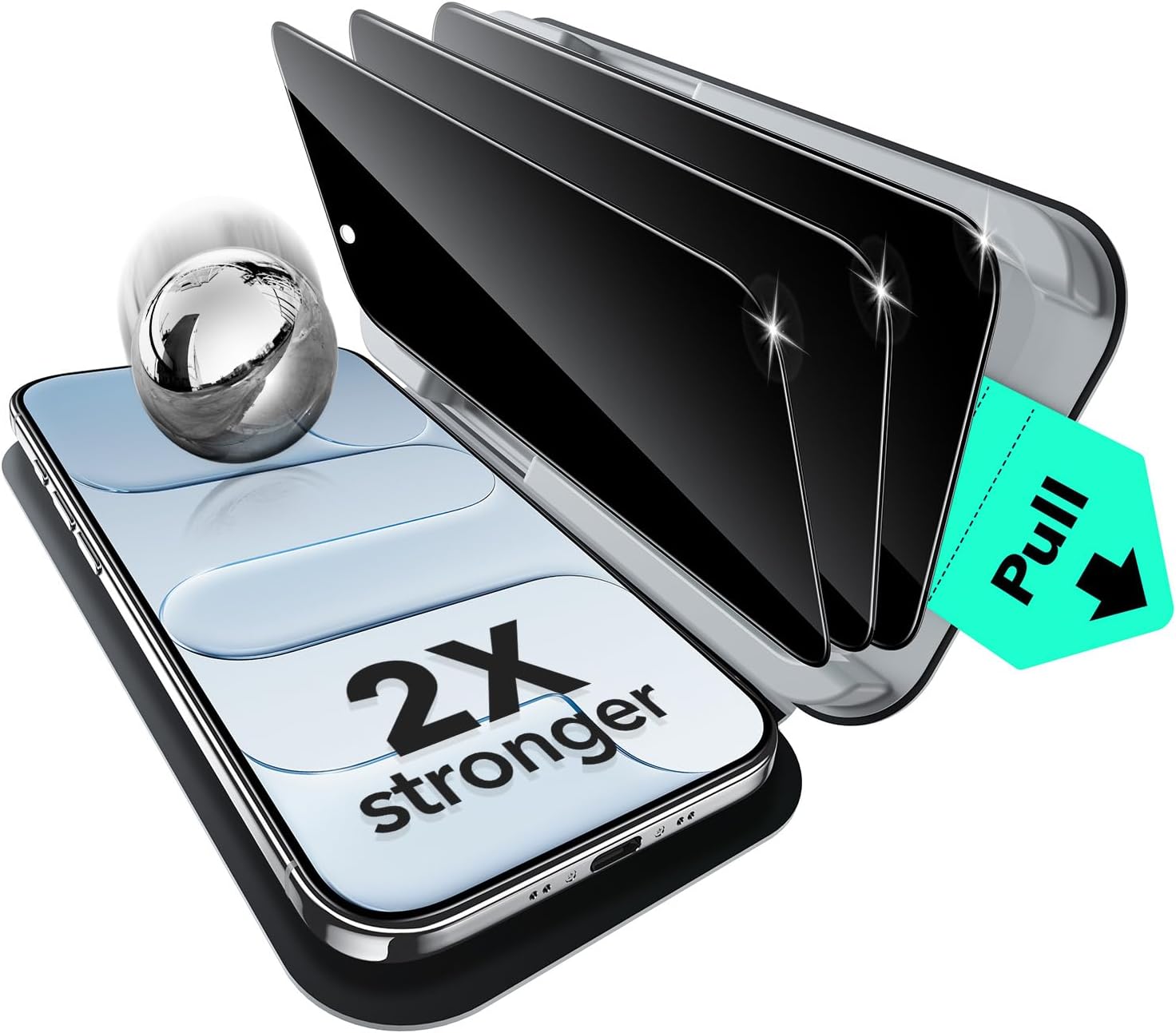 3 Pack for iPhone Air Privacy Screen Protector, Military Grade ...