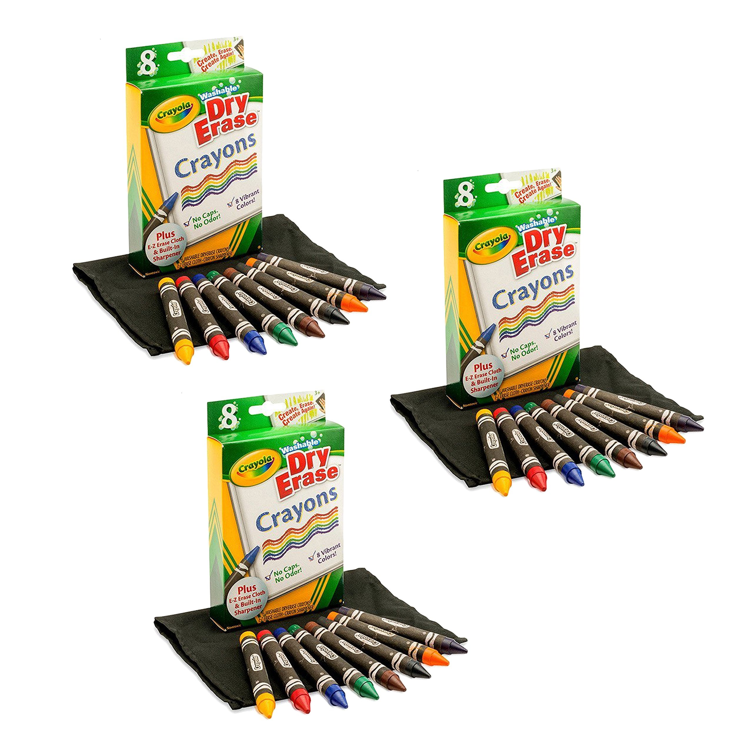 3 Pack of 8 Crayola Dry-Erase Crayons bundled by Maven Gifts - Walmart.com