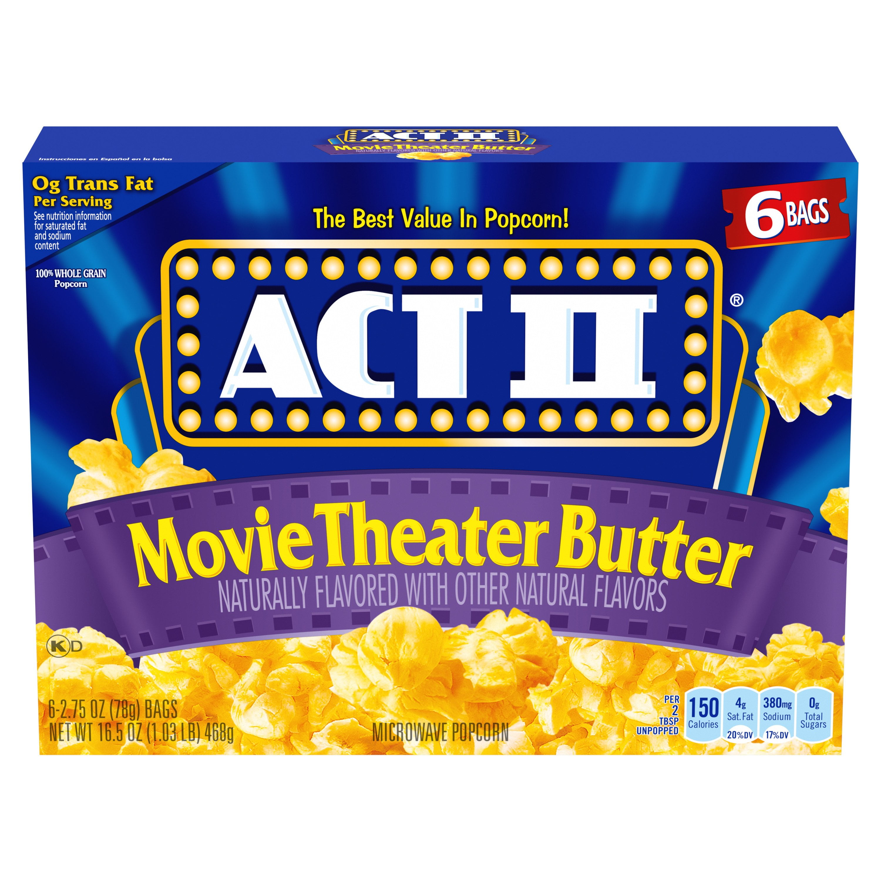 3 Pack of ACT II Movie Theater Butter Microwave Popcorn - 6 ct ...