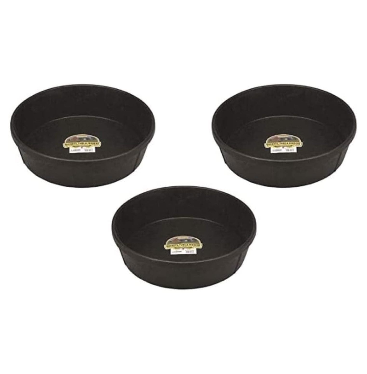 3 Pack of Corded Rubber Feed Pans, 3 Gallon Capacity Each, for Horses ...