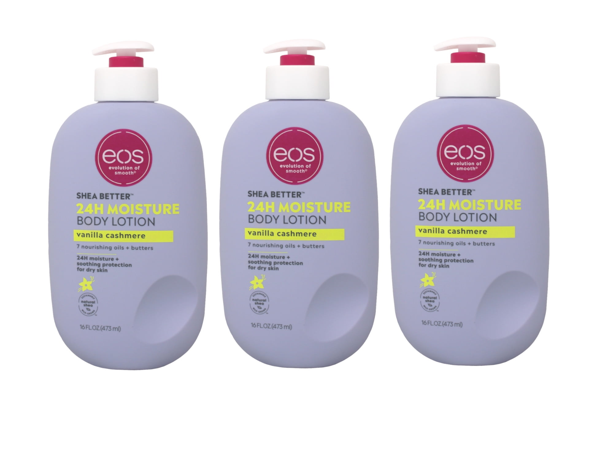 3 Pack of EOS Shea Better Body Lotion, Vanilla Cashmere 16 Ounce ...