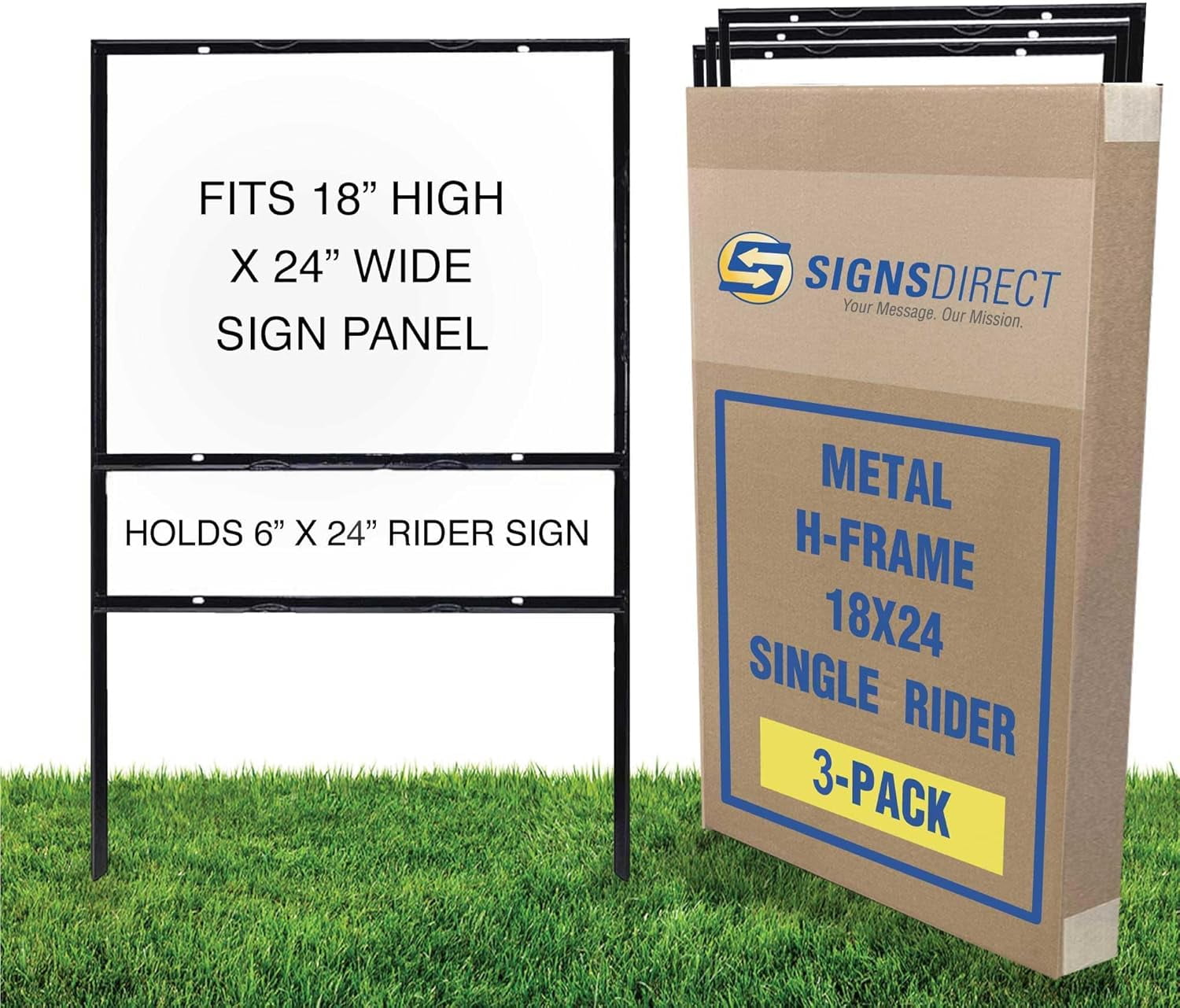 3-Pack of Econo 24" Wide x 18" Tall Slide-in Angle Iron Real Estate ...