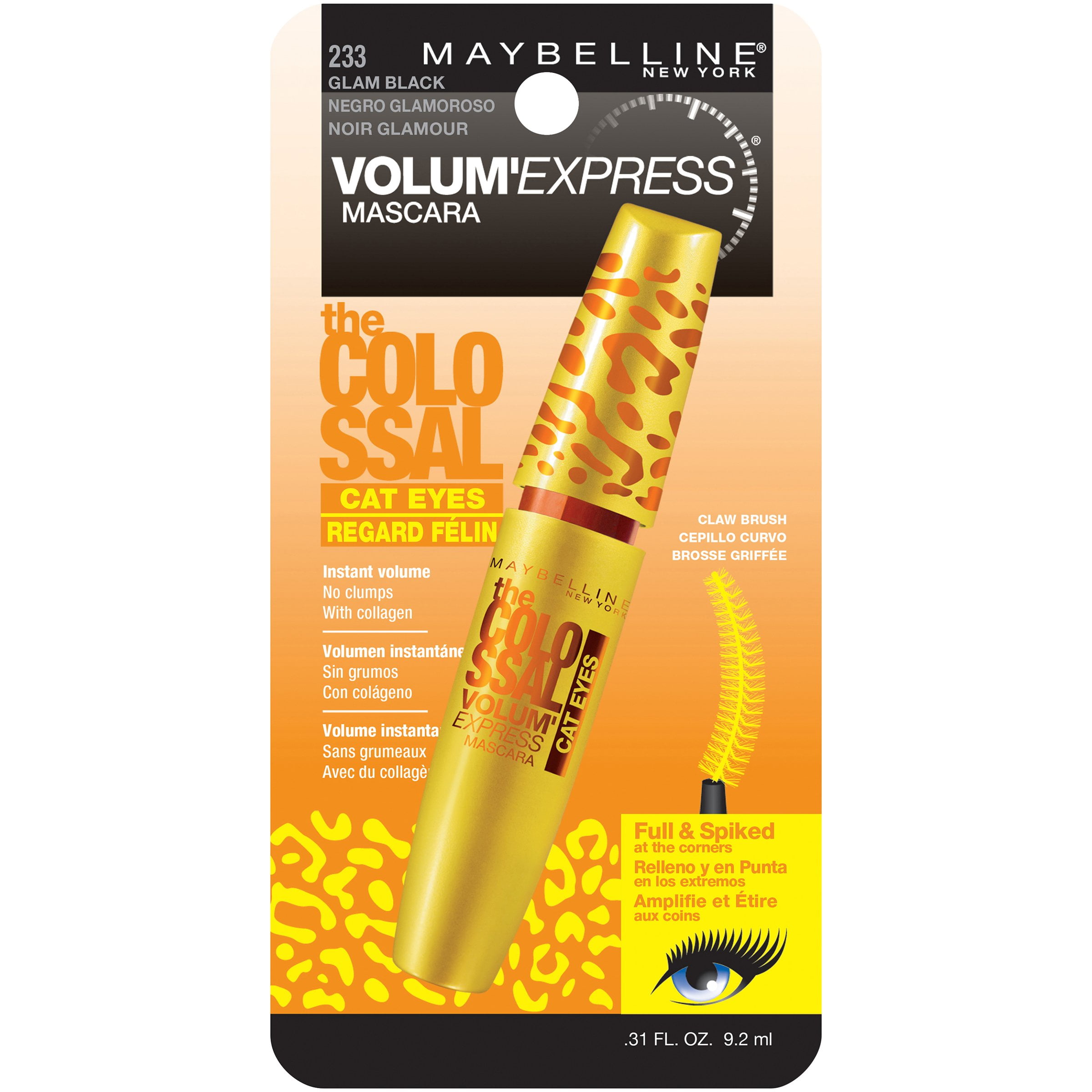 3 Pack of Maybelline Volum' Express The Colossal Cat Eyes Washable ...