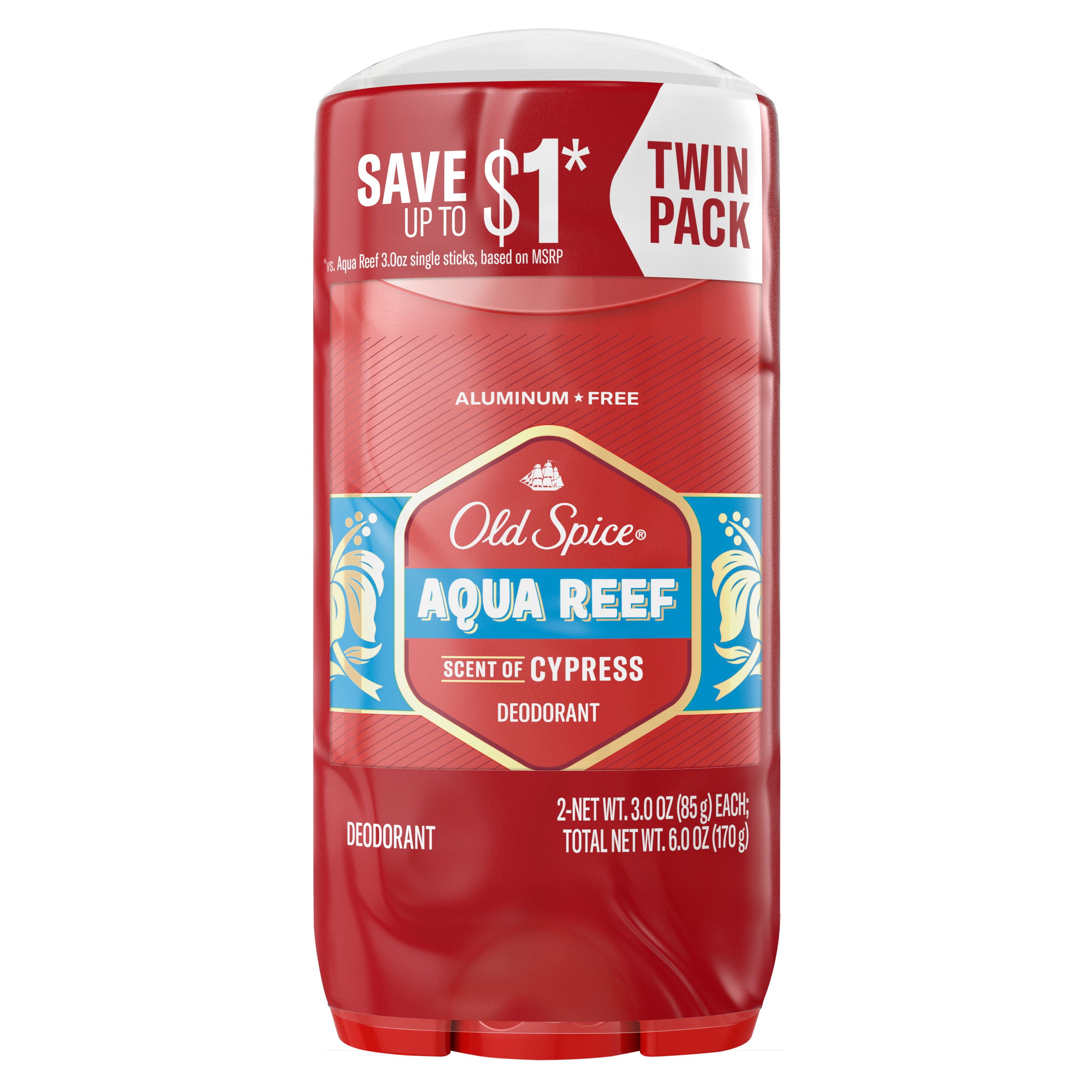 3 Pack of Old Spice Antiperspirant Deodorant Stick - Aqua Reef - 3 oz ...