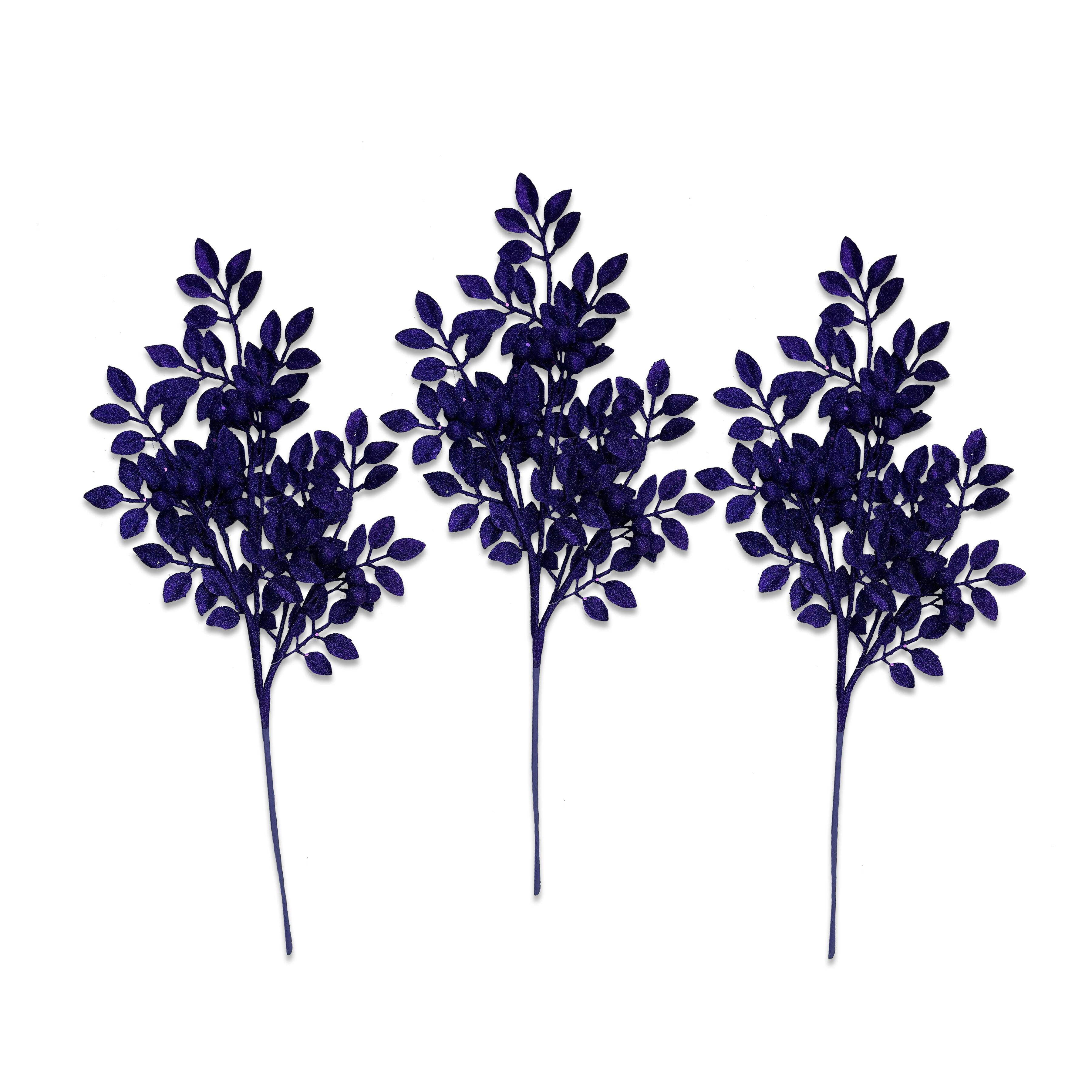 3 Pack of Purple Leaf Clustered Glitter Picks - Walmart.com