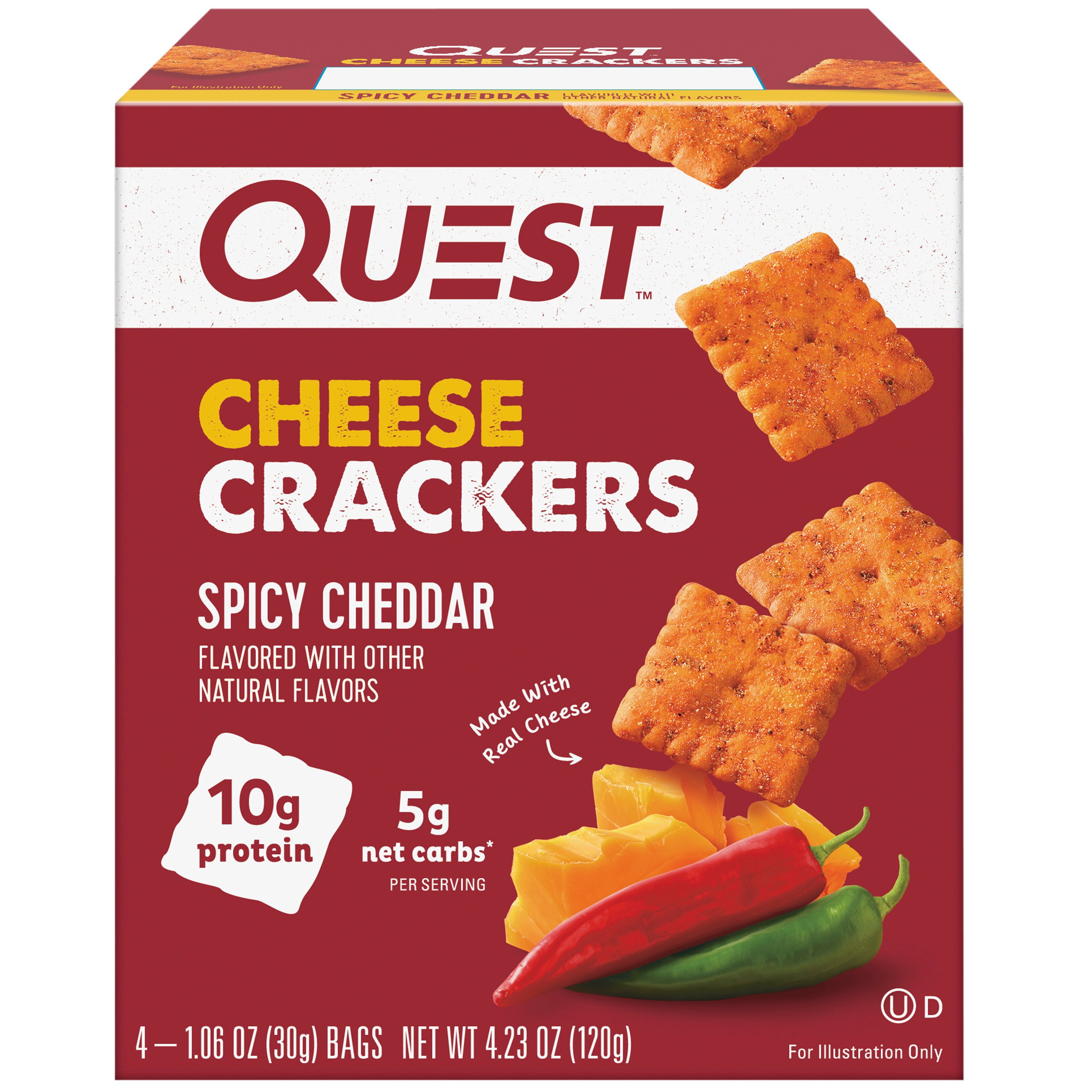 3 Pack of Quest Cheese Crackers - Spicy Cheddar - 4 ct (Packaging ...
