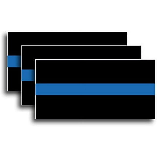 3 Pack Reflective Thin Blue Line Police Officer BLM Vinyl Decal Sticker ...