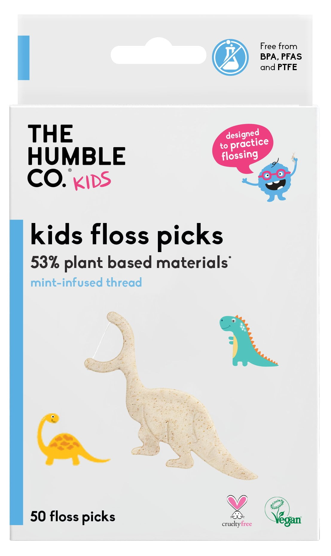 3 Pack of The Humble Co. Kids Floss Picks - 50 ct (Packaging May Vary ...