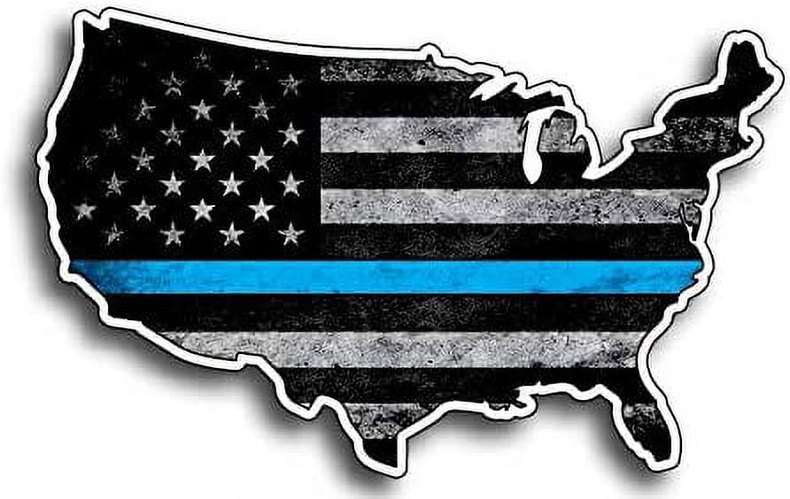 3 Pack of USA Shaped Thin Blue Line Police Officer BLM American Flag ...