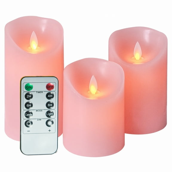 LumaBase Flameless LED Glass Candles, Battery Operated with Natural ...