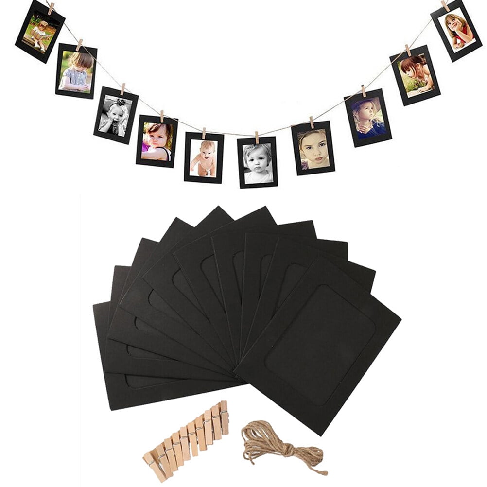 3 Packages 5Inches Vintage Cowhide Hanging Paper Frame with Twine Clip ...