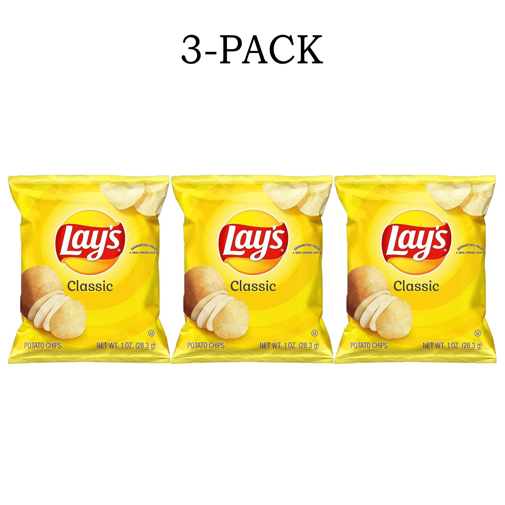 3 Packet Lay's Classic Potato Chips Crispy Gluten free and Easy to ...