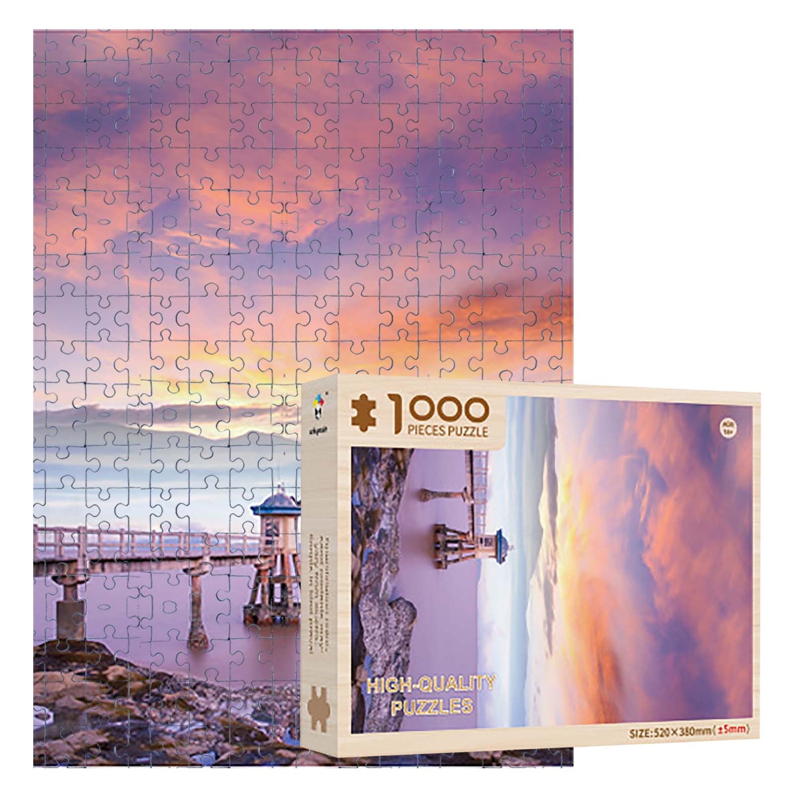 3 Packs 1000 Piece Wooden Jigsaw Puzzle for Adults Large Educational ...