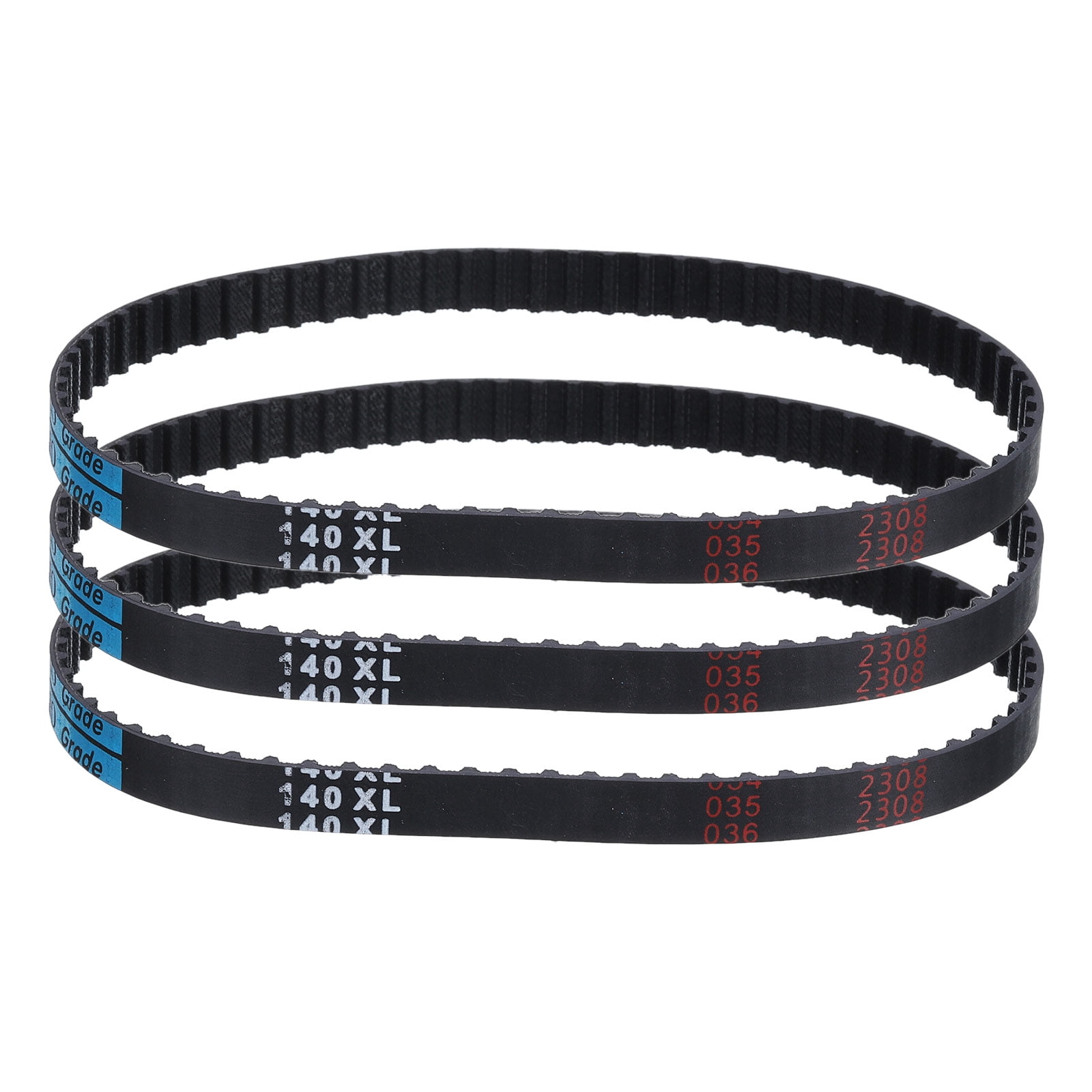 3 Packs 140XL 037 Timing Belt 70 Teeth Rubber Geared Cogged Belt, 0.37 ...