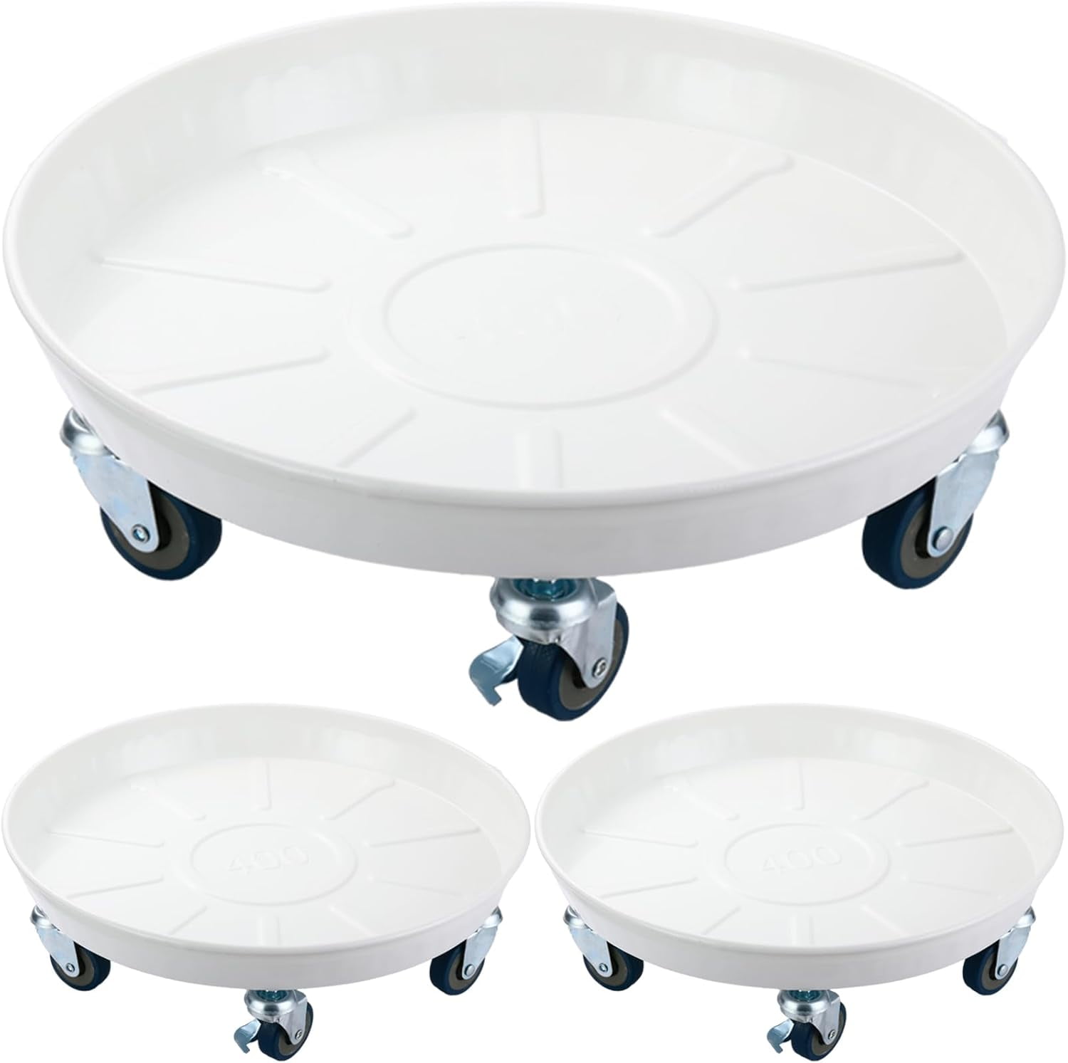 3 Packs 20” Metal Plant Caddy with Wheels Extra-large Rolling Plant ...