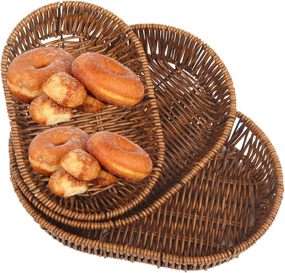 3 Packs 3 Sizes Wicker Bread Baskets,Bexikou Bread & Food Serving ...