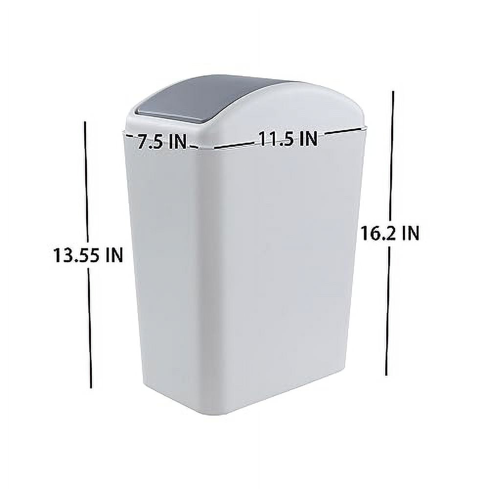 3 Packs 4.5 Gallon Plastic Trash Can with Swing Top Lid, Waste Bin for ...