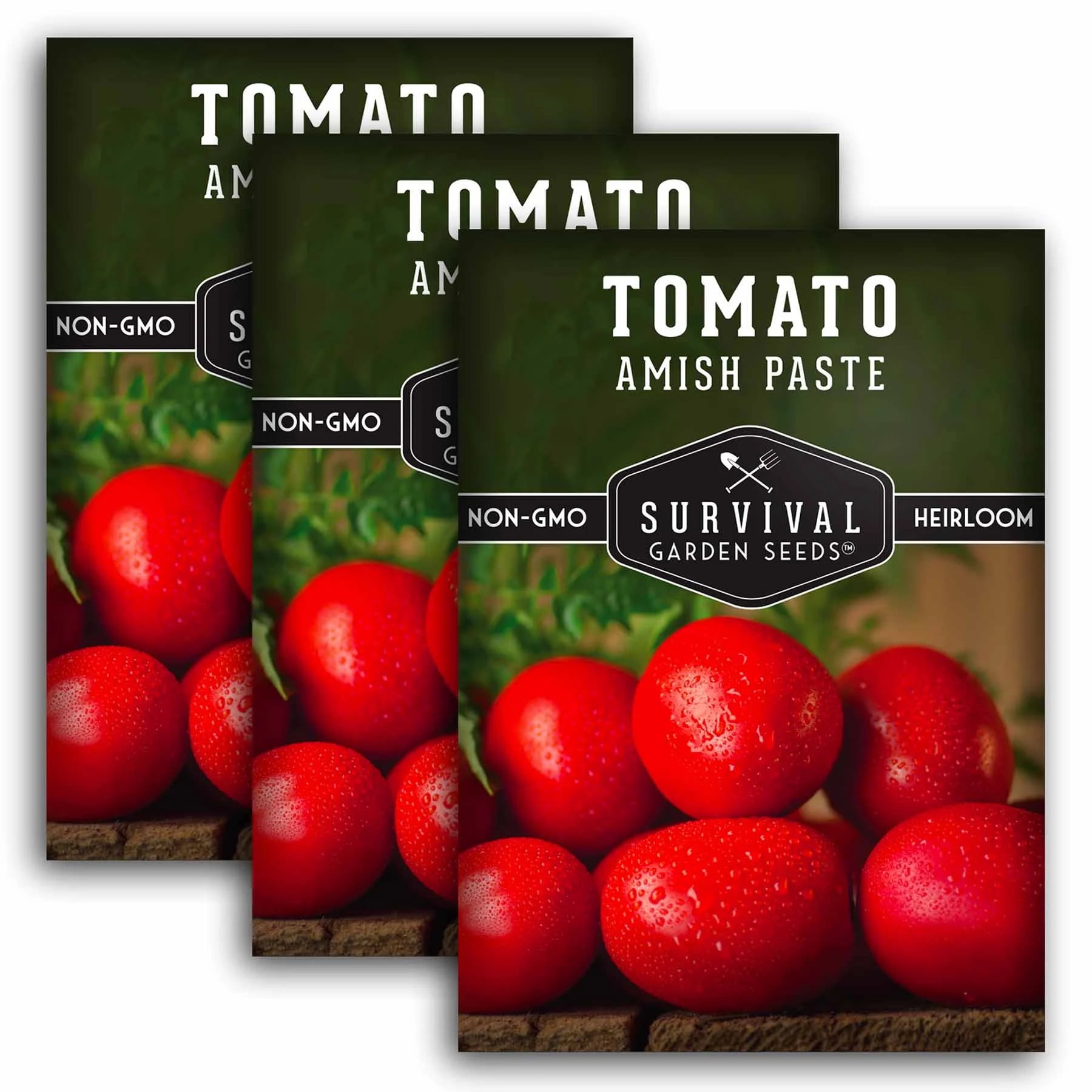 3 packs Amish Paste Tomato Seed - Non-GMO Heirloom Full Sun Annual ...