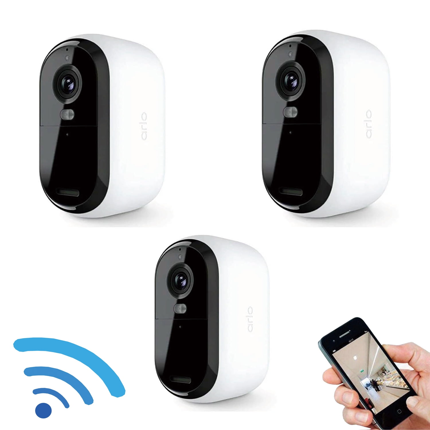 3 Packs Arlo Essential Spotlight Camera, Wireless Security Camera ...
