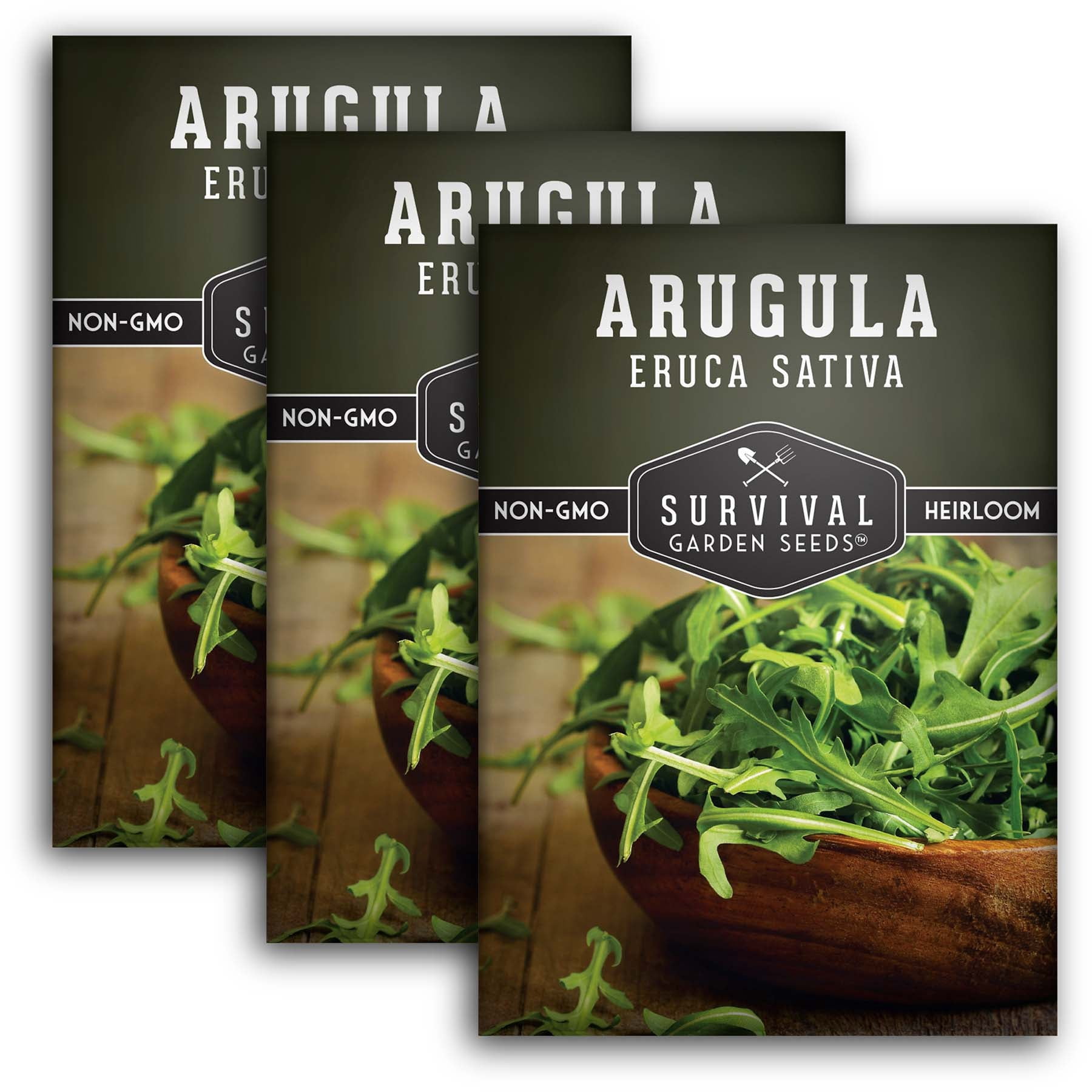 3 Packs Arugula - Non-GMO Heirloom Vegetable Seeds - Full Sun Biennial ...