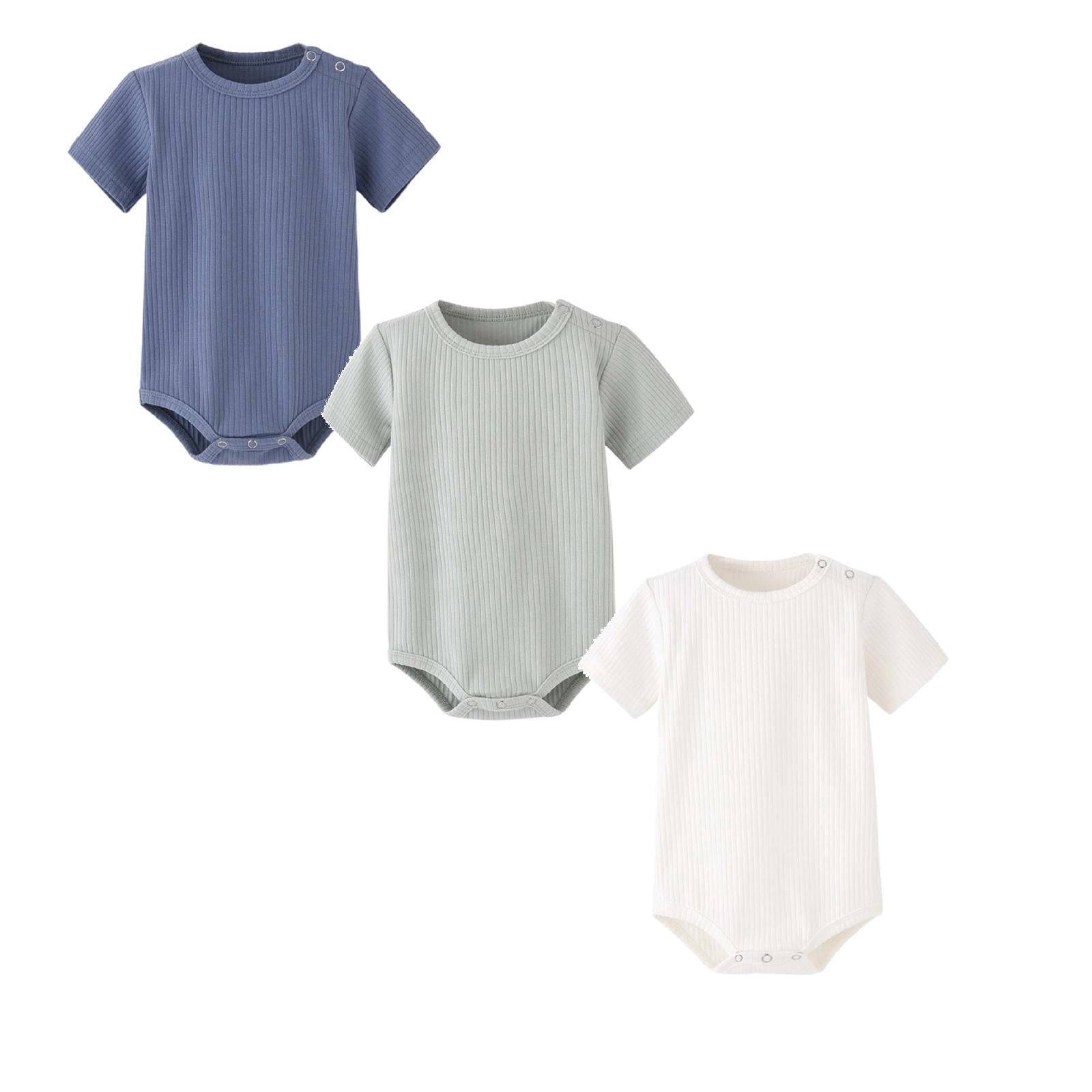 3 Packs Baby Clothes Baby Girls Boys Bodysuit Thin Base Onesie Pajamas ...